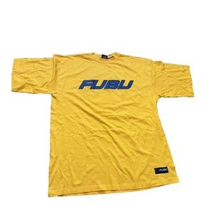 FUBU | Shirts | Vintage New Old Stock Fubu Racing Tshirt Yellow Double Sided Y2k 9s Sz Xl | Poshmark